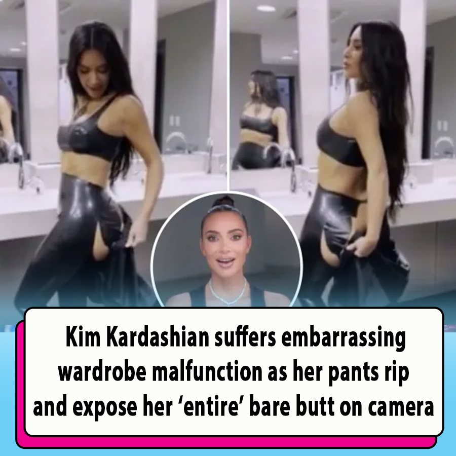 Kim Kardashian suffers embarrassing wardrobe malfunction as her pants rip and expose her ‘entire ...