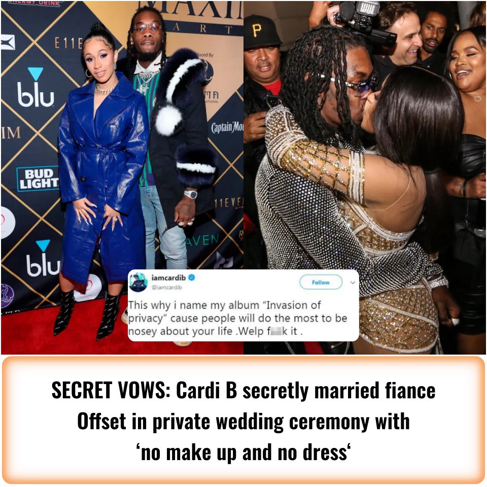 SECRET VOWS: Cardi B secretly married fiance Offset in private wedding ceremony with ‘no make up ...