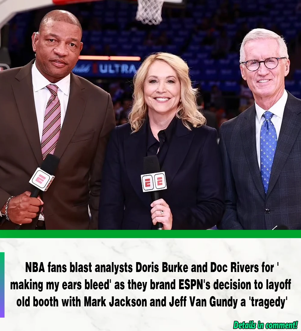 NBA fans blast analysts Doris Burke and Doc Rivers for 'making my ears bleed' as they brand ESPN ...