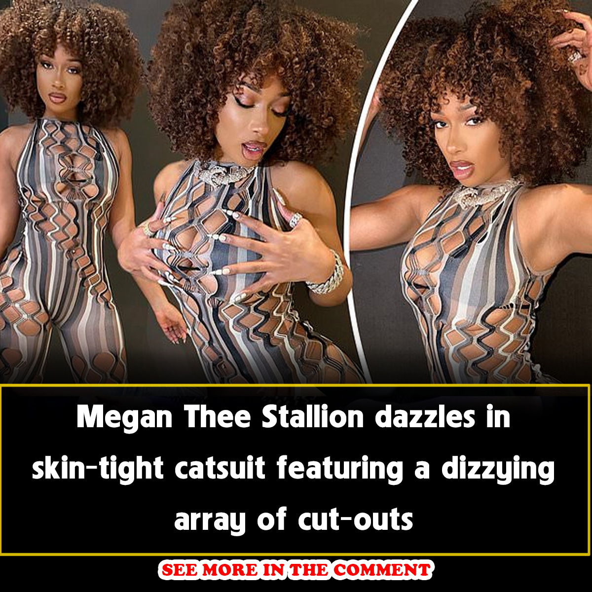 Megan Thee Stallion dazzles in skin-tight catsuit featuring a dizzying array of cut-outs - News
