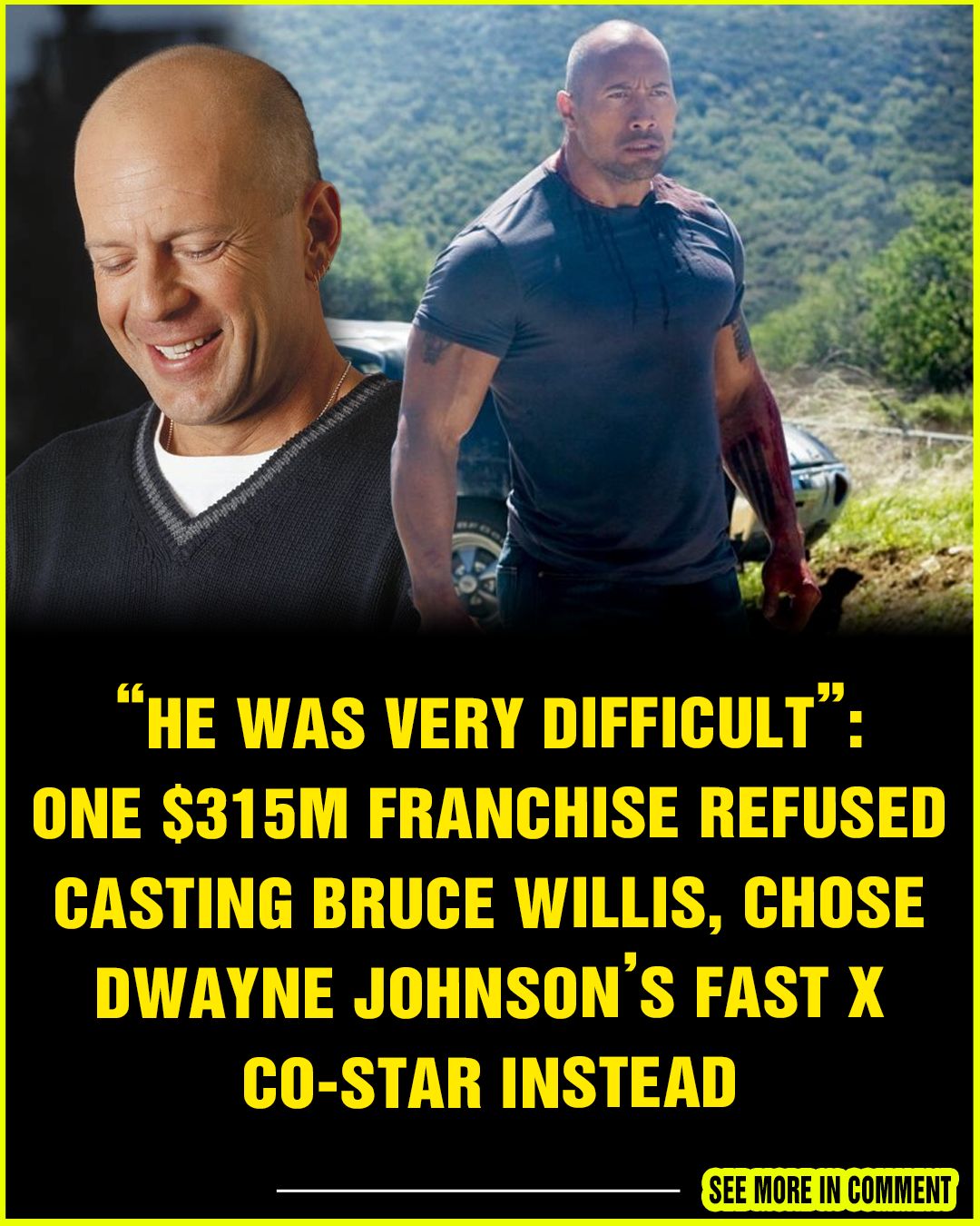 “He was very difficult”: One $315M Franchise Refused Casting Bruce Willis, Chose Dwayne Johnson ...