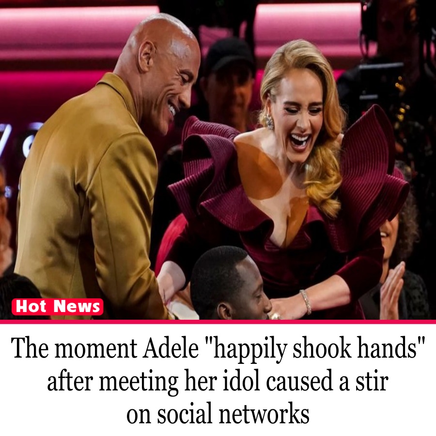 The moment Adele "happily shook hands" after meeting her idol caused a stir on social networks ...