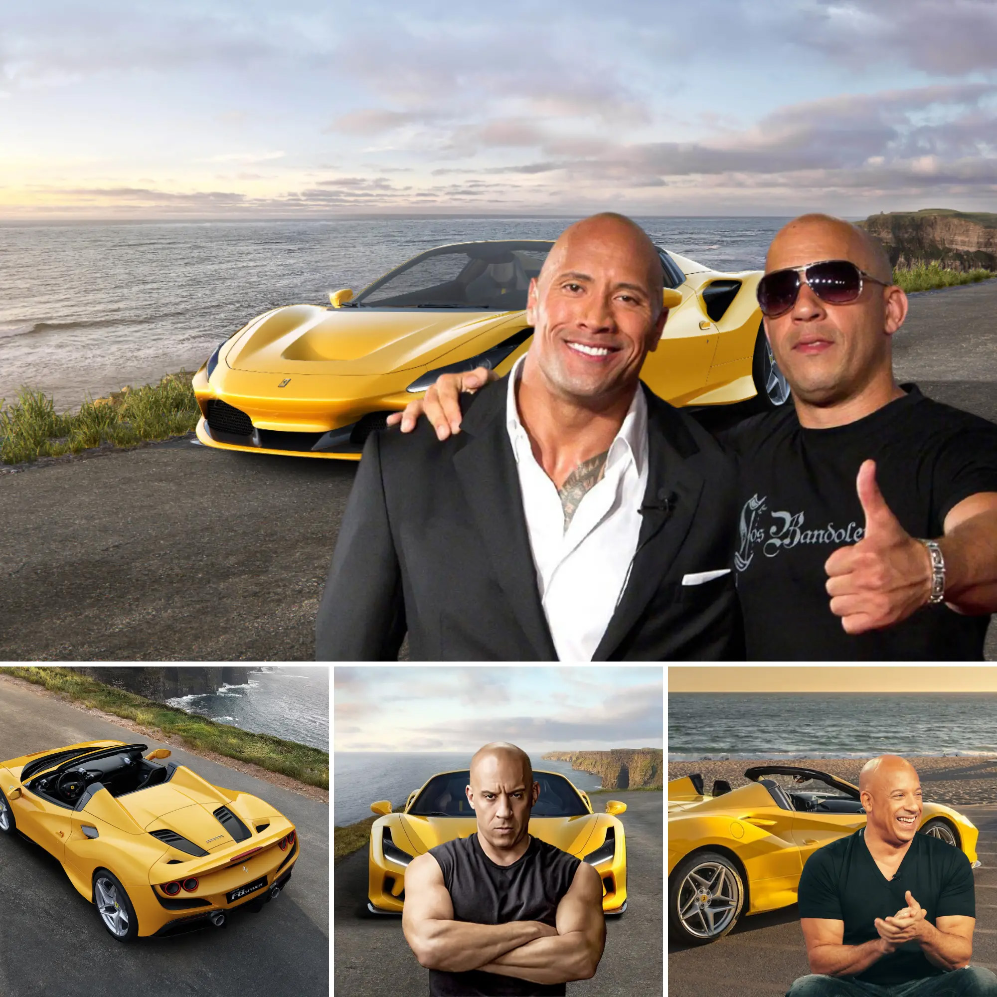 The Rock gave Vin Diesel a $500,000 Ferrari F8 Spider for his 56th ...