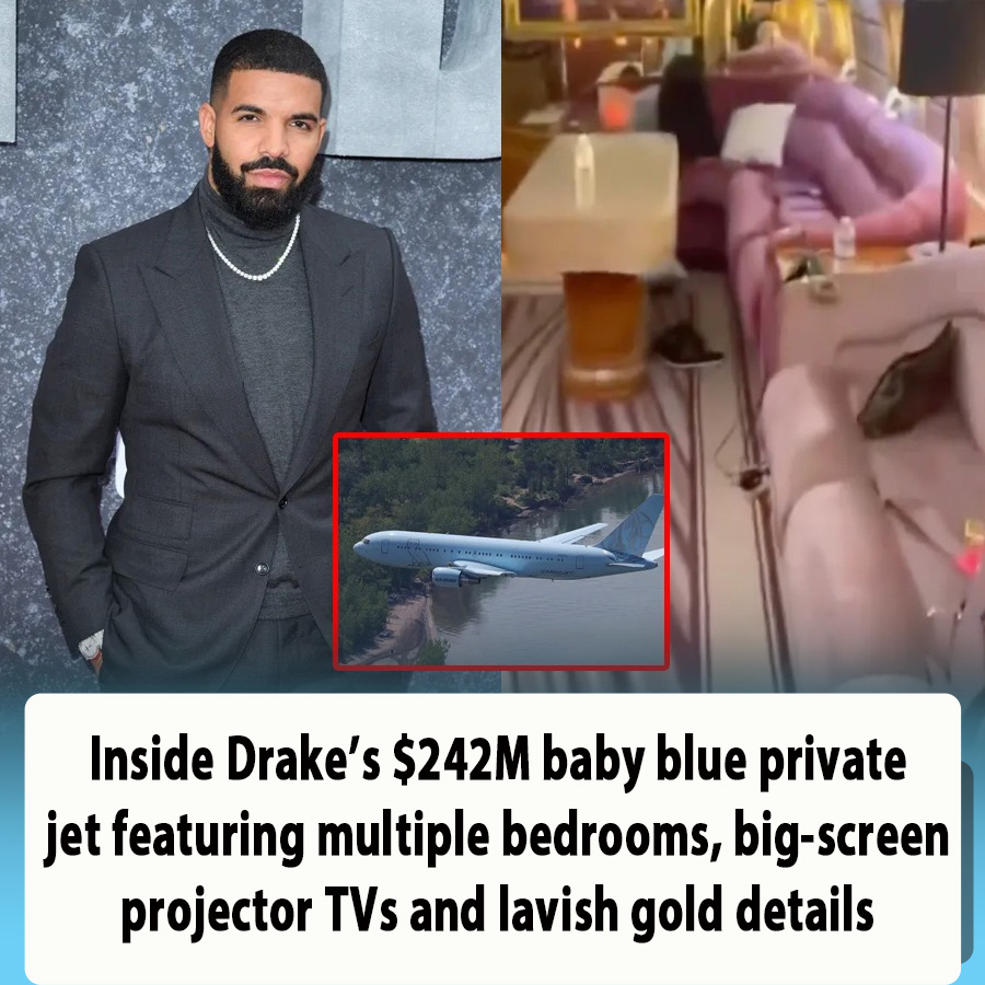 Inside Drake’s $242M baby blue private jet featuring multiple bedrooms ...