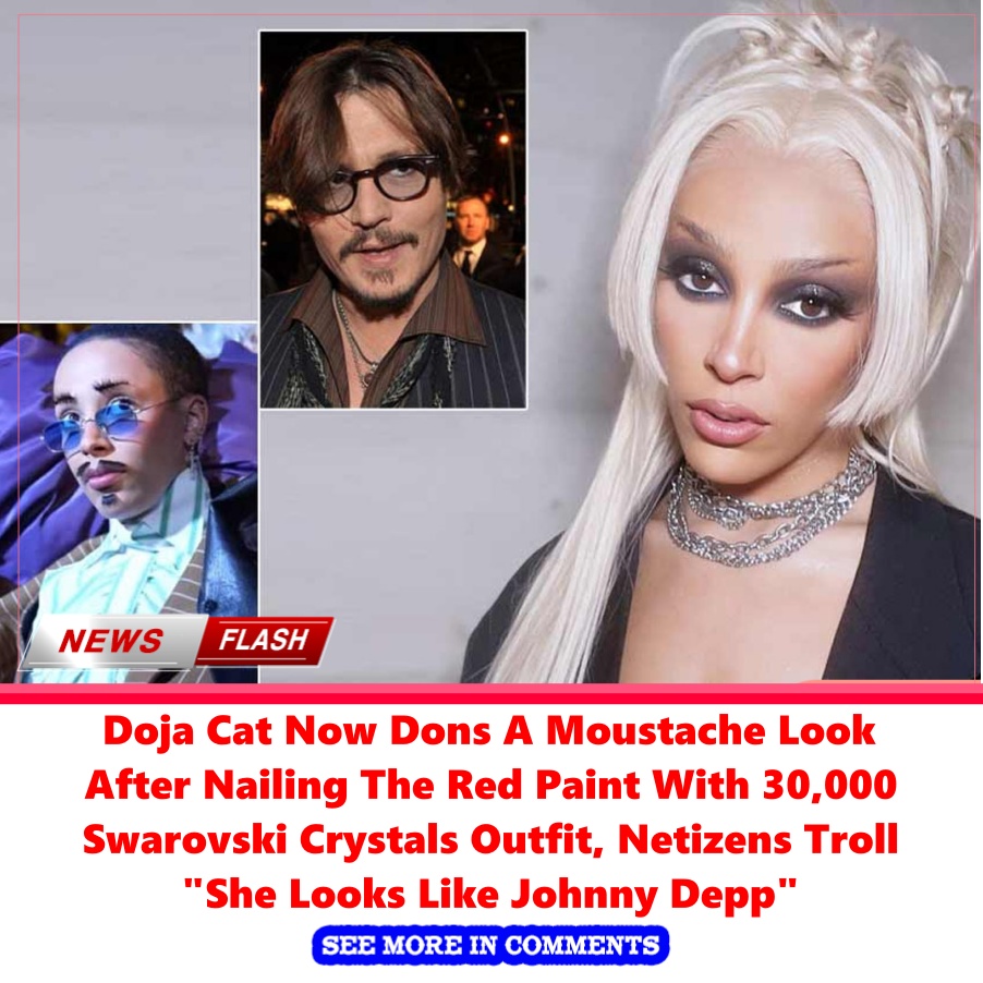 Doja Cat Now Dons A Moustache Look After Nailing The Red Paint With ...
