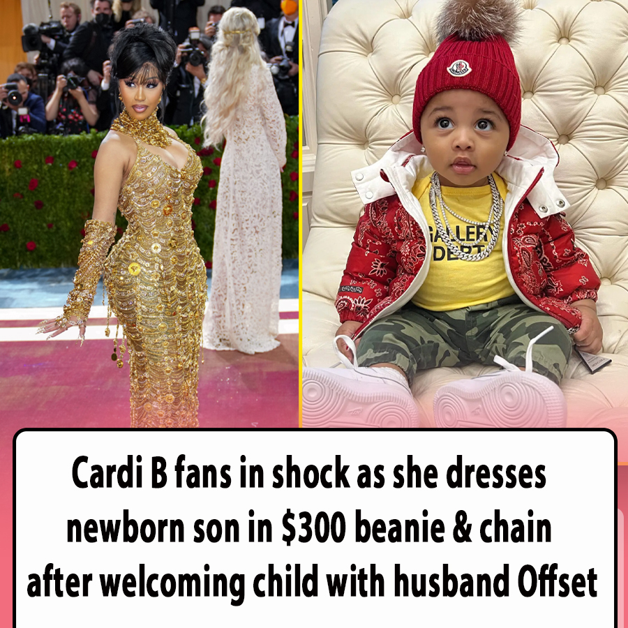 Cardi B fans in shock as she dresses newborn son in $300 beanie & chain ...
