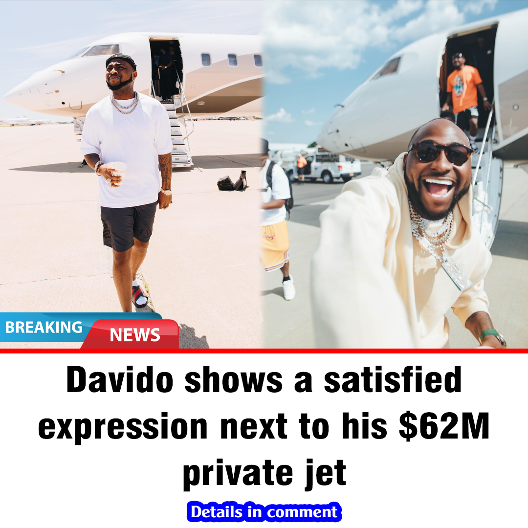 Davido shows a satisfied expression next to his $62M private jet - News