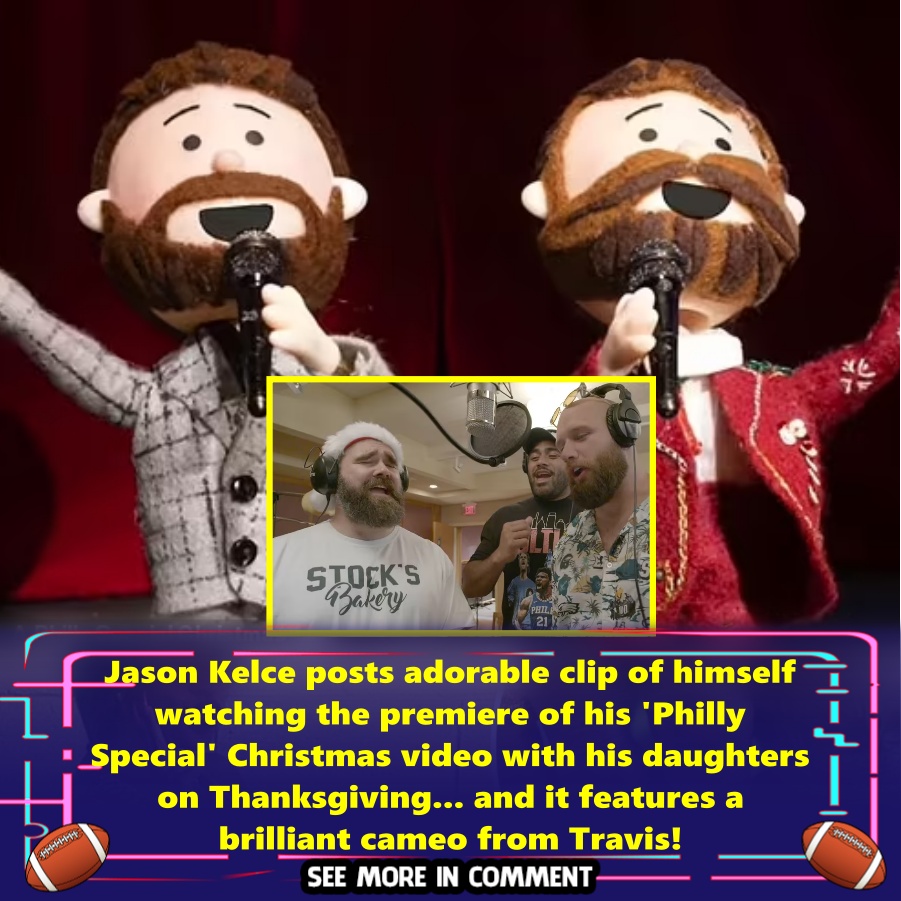 Jason Kelce posts adorable clip of himself watching the premiere of his ...