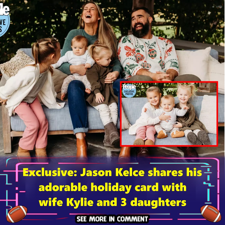 Exclusive: Jason Kelce shares his adorable holiday card with wife Kylie ...
