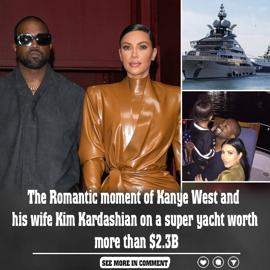 The Romantic moment of Kanye West and his wife Kim Kardashian on a ...
