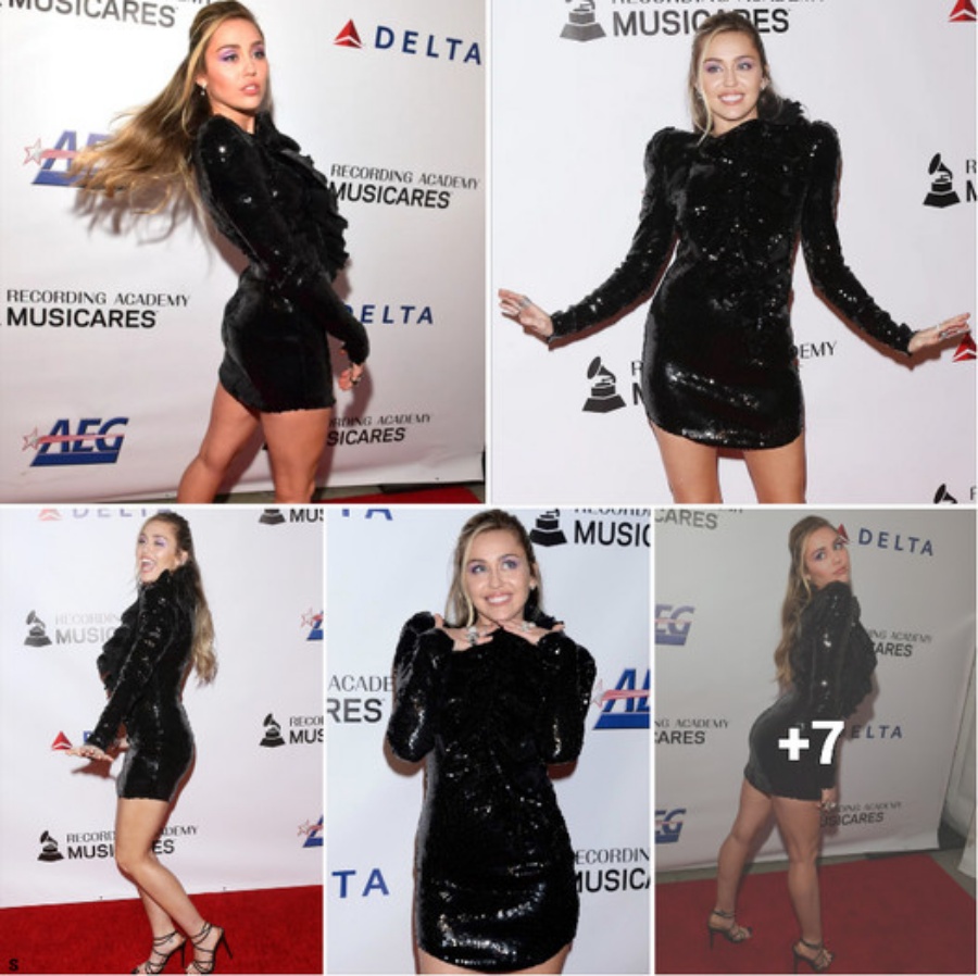 “Miley Cyrus Shines in a Stylish Little Black Dress at MusiCares Event ...