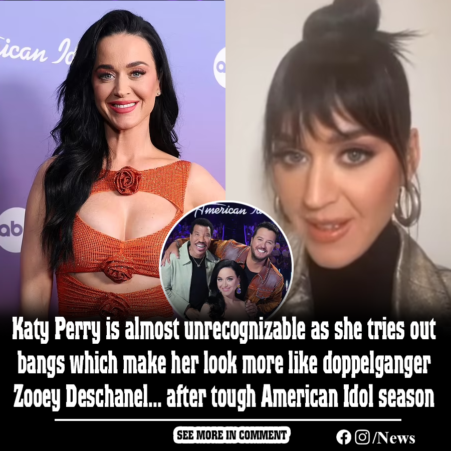 Katy Perry is almost unrecognizable as she tries out bangs which make ...