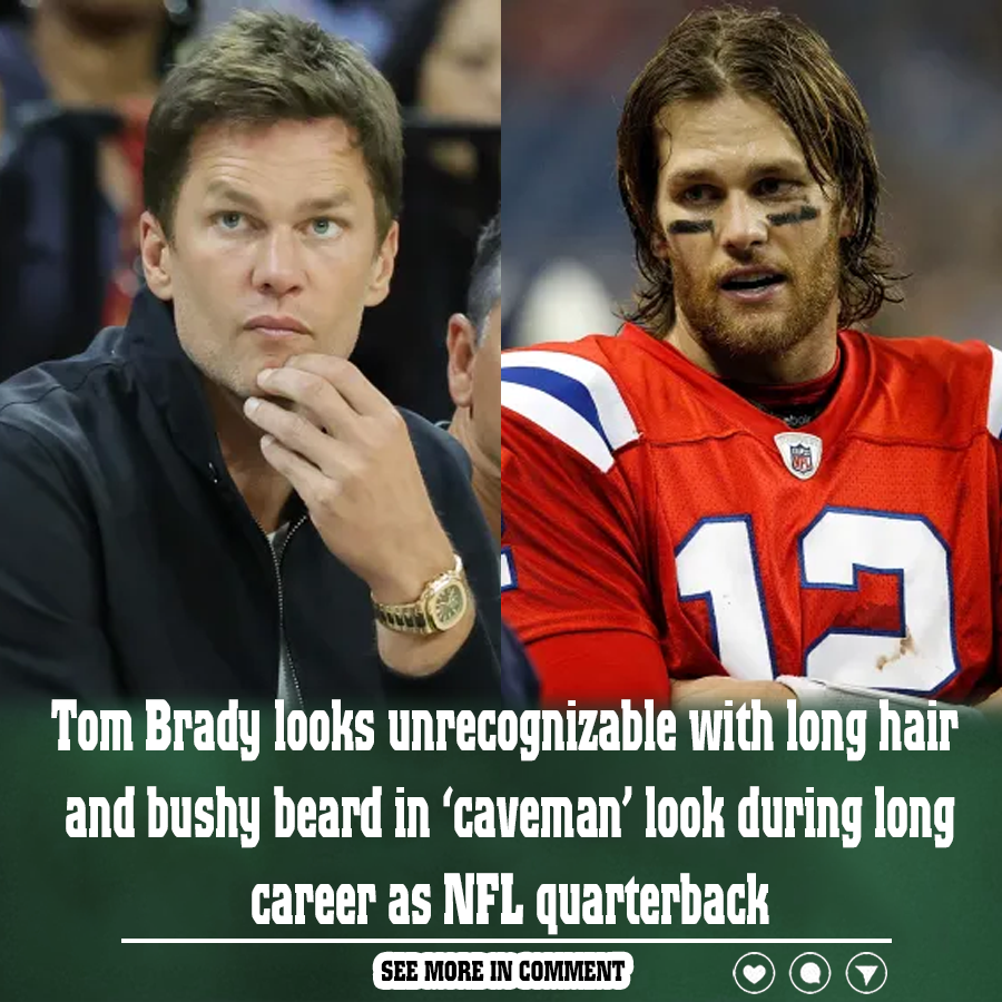 Tom Brady looks unrecognizable with long hair and bushy beard in ...