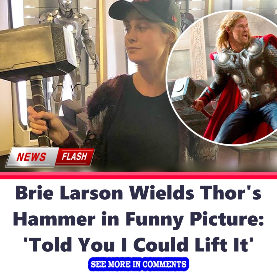 Brie Larson Wields Thor's Hammer in Funny Picture: 'Told You I Could ...