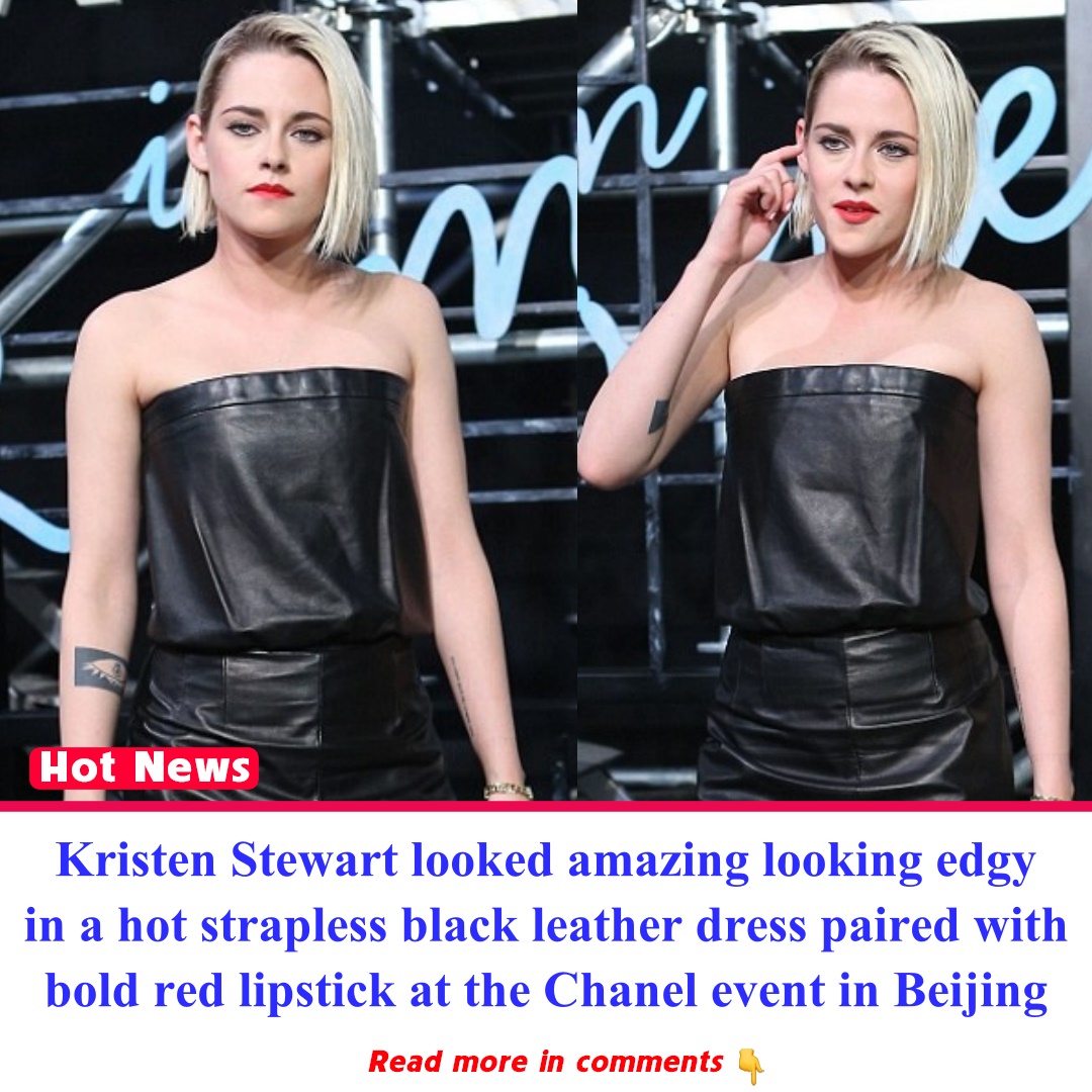 Kristen Stewart looked amazing looking edgy in a hot strapless black ...