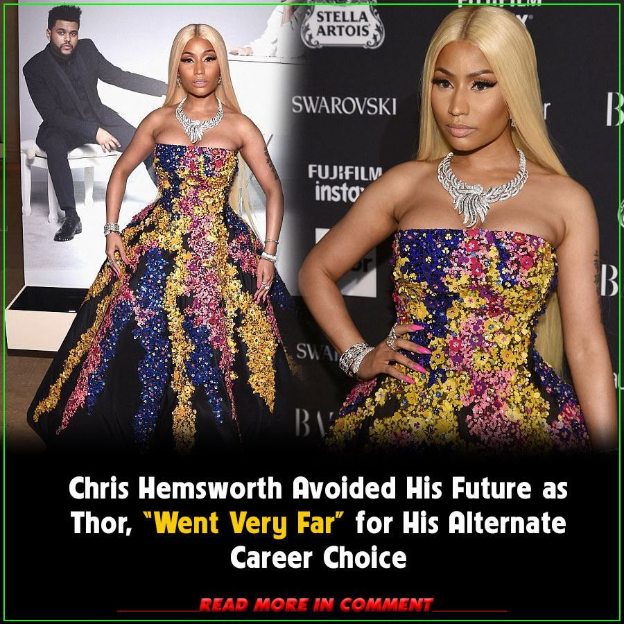 Nicki Minaj Stuns in Glittering Gown at NYFW Harper’s Bazaar Party ...
