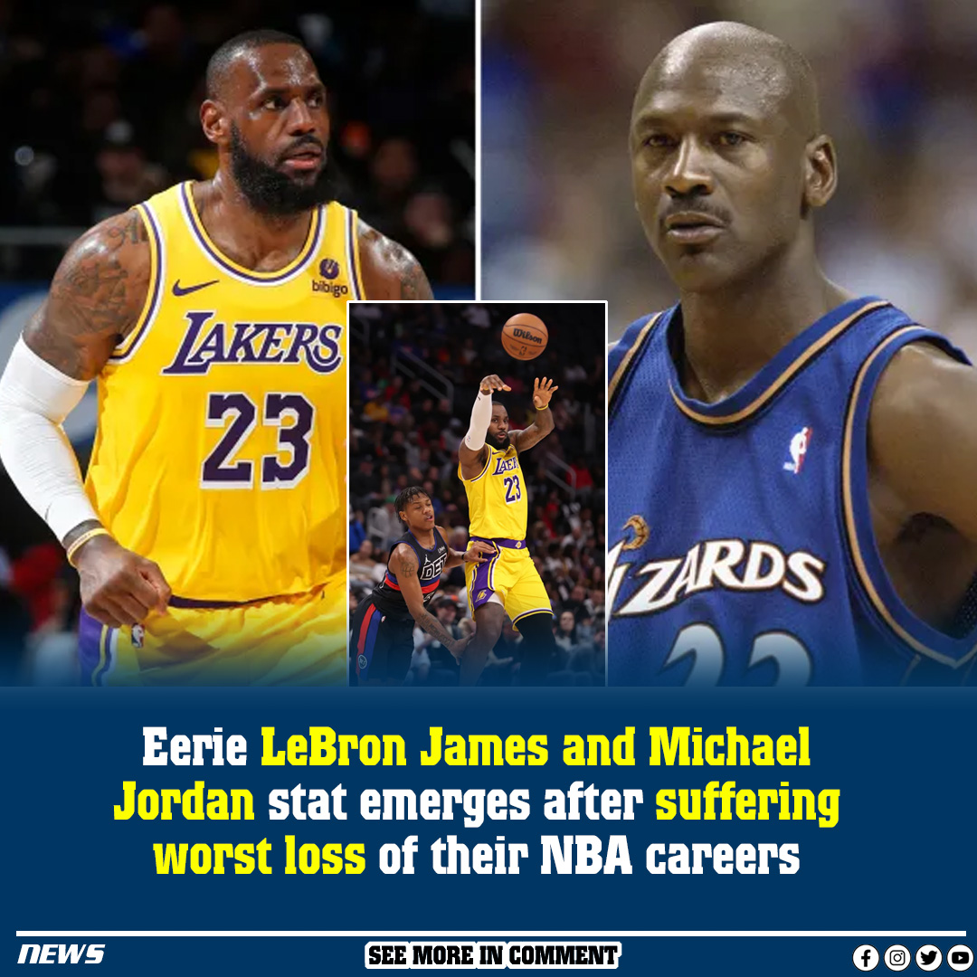 Eerie LeBron James and Michael Jordan stat emerges after suffering ...