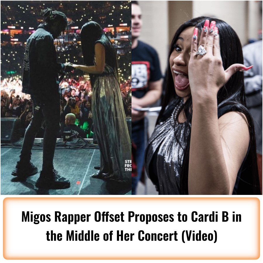 Migos Rapper Offset Proposes to Cardi B in the Middle of Her Concert ...