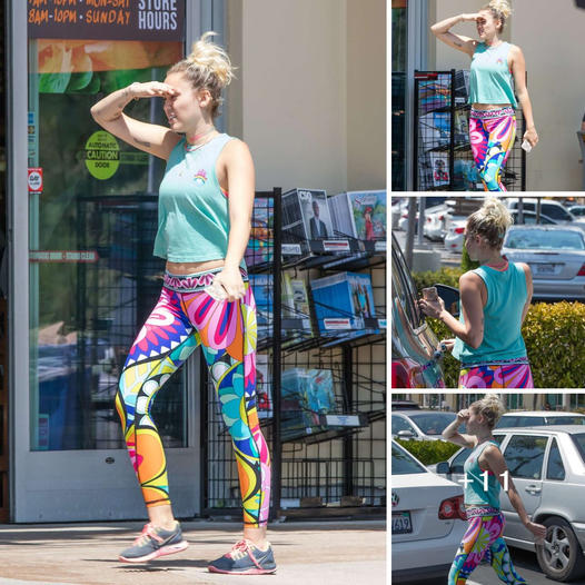 Miley Cyrus Shines with Effortless Chic in Vibrant Green Outfit in the ...