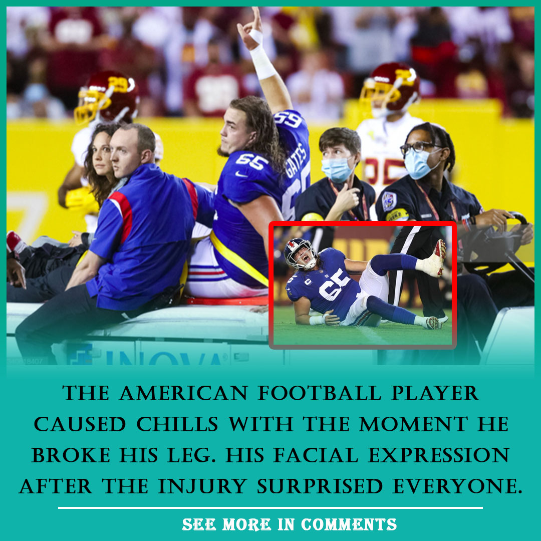 The American football player caused chills with the moment he broke his ...