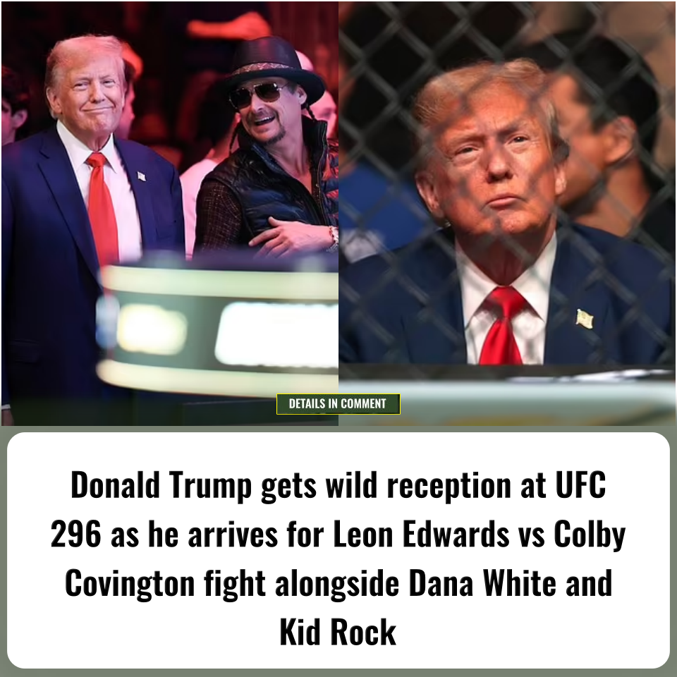 Donald Trump gets wild reception at UFC 296 as he arrives for Leon ...