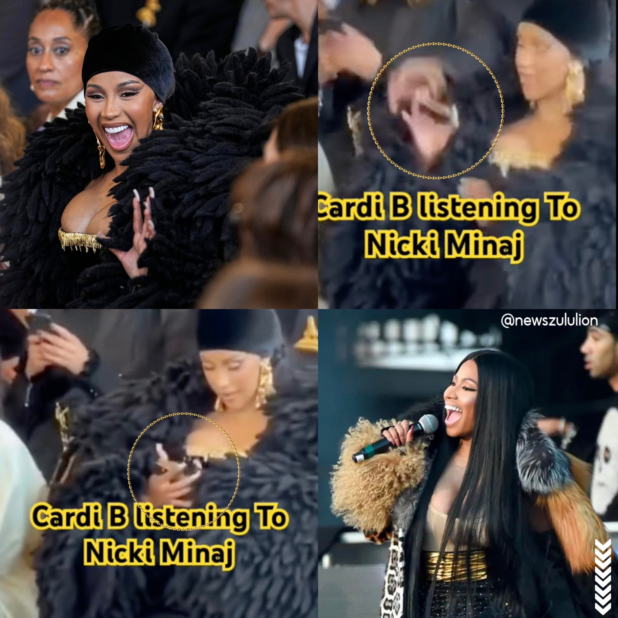 Cardi B's reaction to hearing Nicki Minaj sing at the awards show will ...