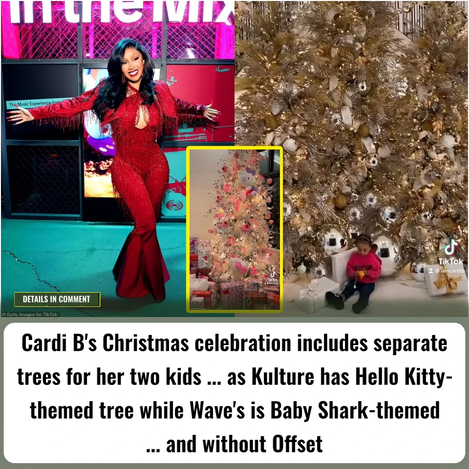 Cardi B's Christmas celebration includes separate trees for her two ...