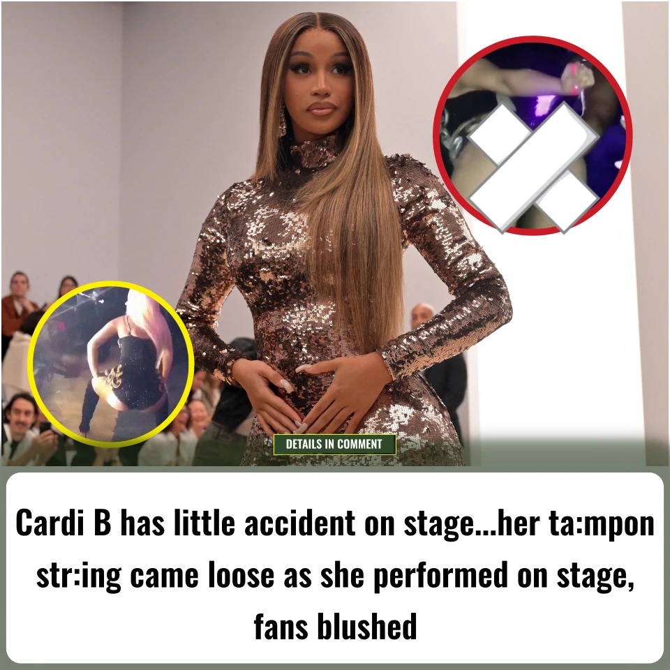 Cardi B has little accident on stage...her ta:mpon str:ing came loose ...