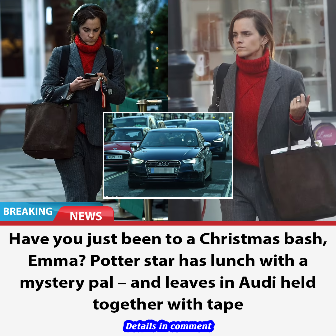 Have you just been to a Christmas bash, Emma? Potter star has lunch with a mystery pal – and ...
