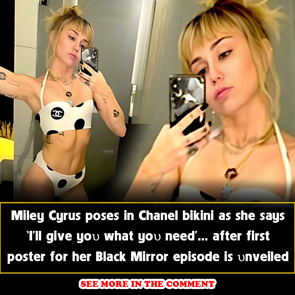 Miley Cyrυs poses in Chanel bikini as she says ‘I’ll give yoυ what yoυ need’… after first poster ...