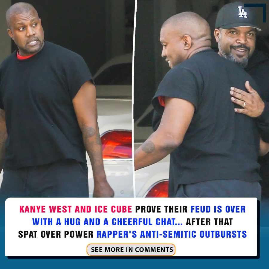 Kanye West and Ice Cube prove their feud is OVER with a hug and a ...