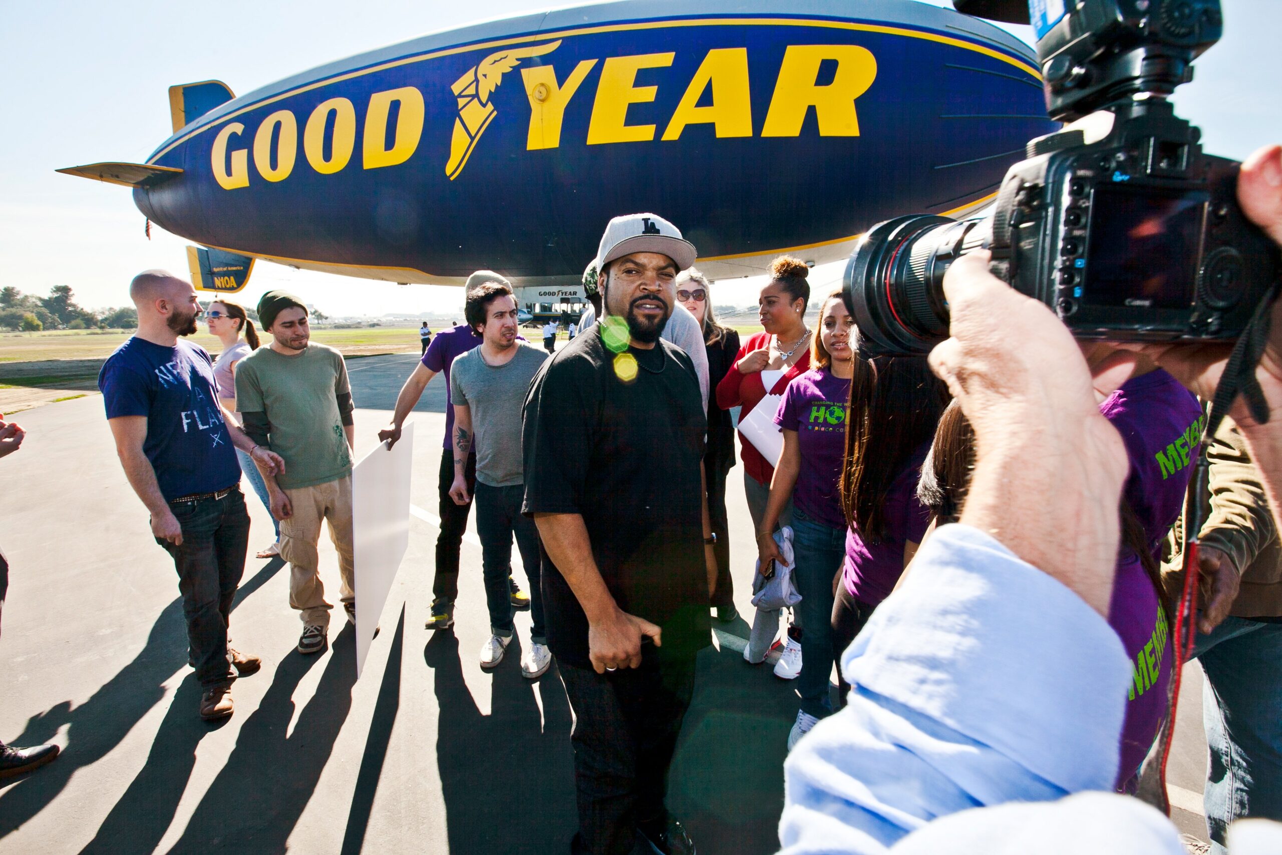 Ice Cube gets his name on the Goodyear blimp in Carson for charity - News