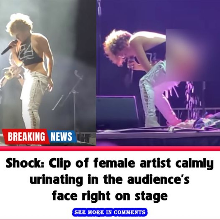 Shock: Clip of female artist calmly urinating in the audience's face ...