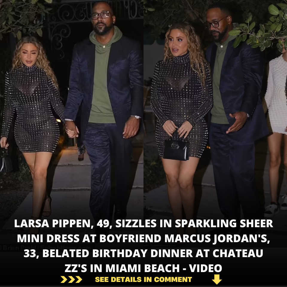 Larsa Pippen, 49, sizzles in sparkling sheer mini dress at boyfriend Marcus Jordan's, 33 ...