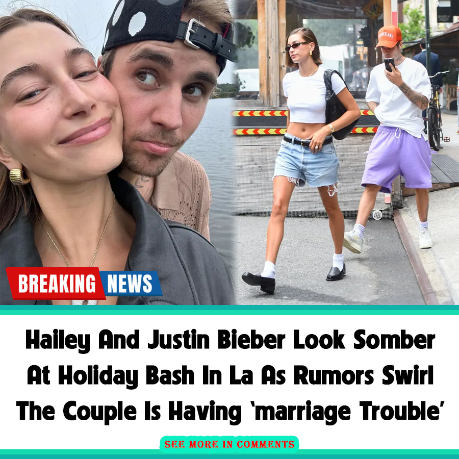 Hailey And Justin Bieber Look Somber At Holiday Bash In La As Rumors ...