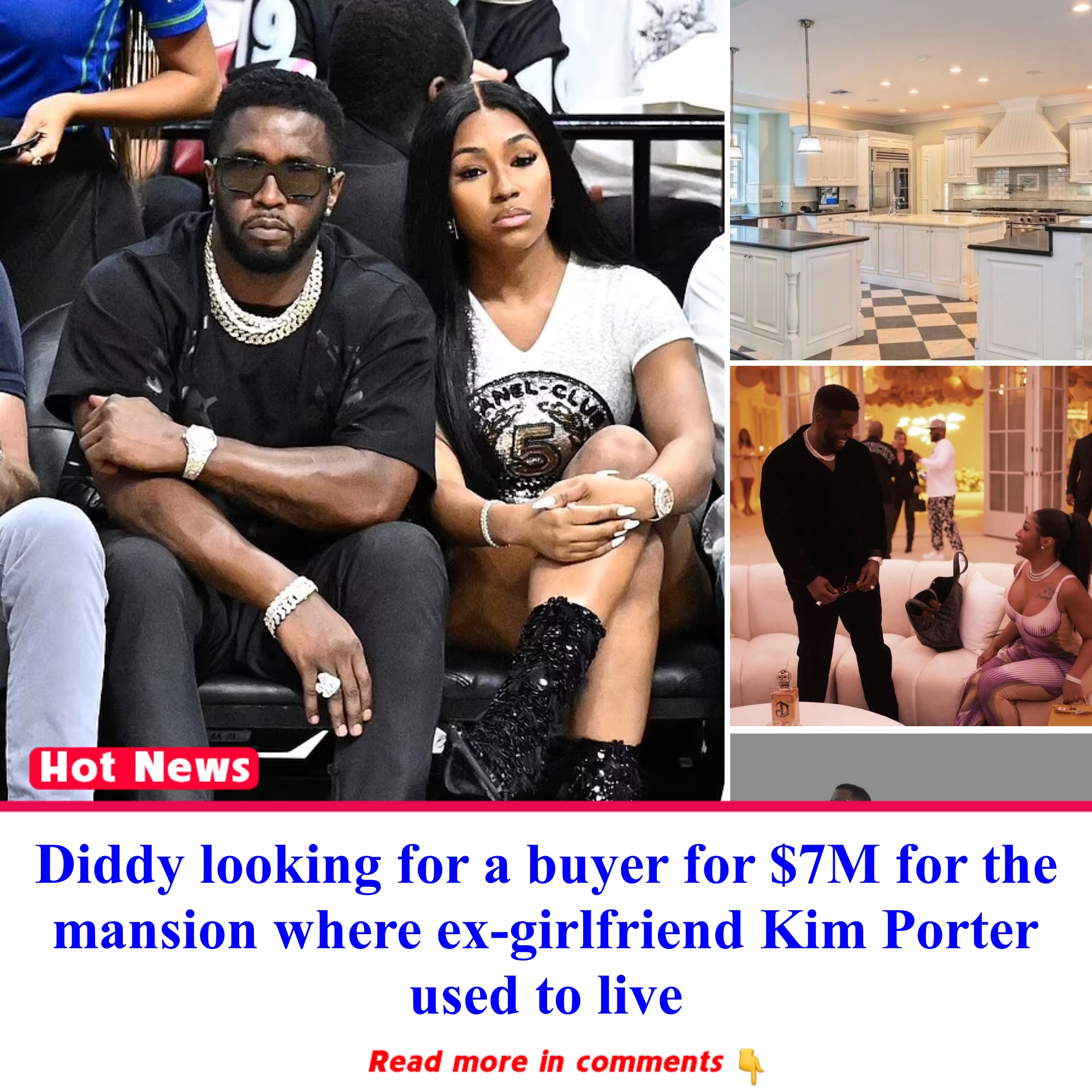 Diddy looking for a buyer for $7M for the mansion where ex-girlfriend Kim Porter used to live.G ...