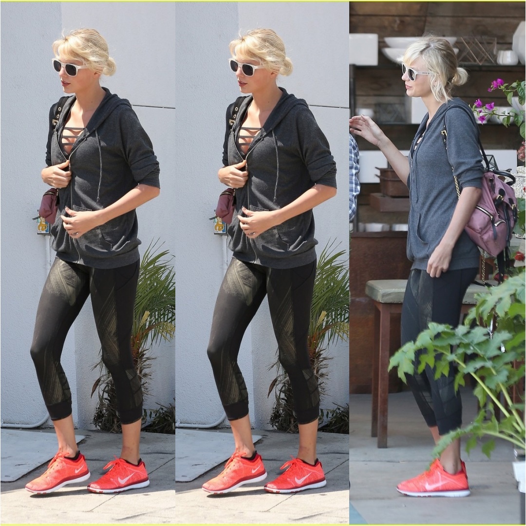 Taylor Swift goes shopping in her workout clothes on Tuesday afternoon ...