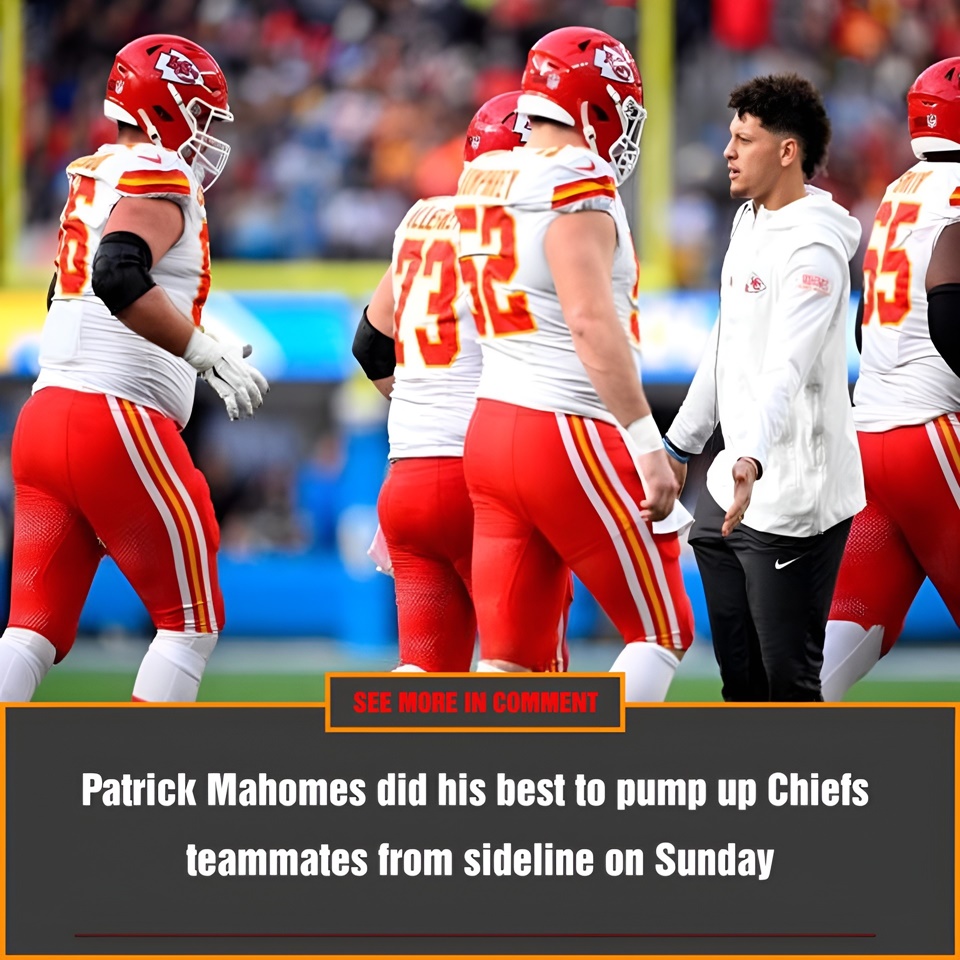 Patrick Mahomes did his best to pump up Chiefs teammates from sideline ...