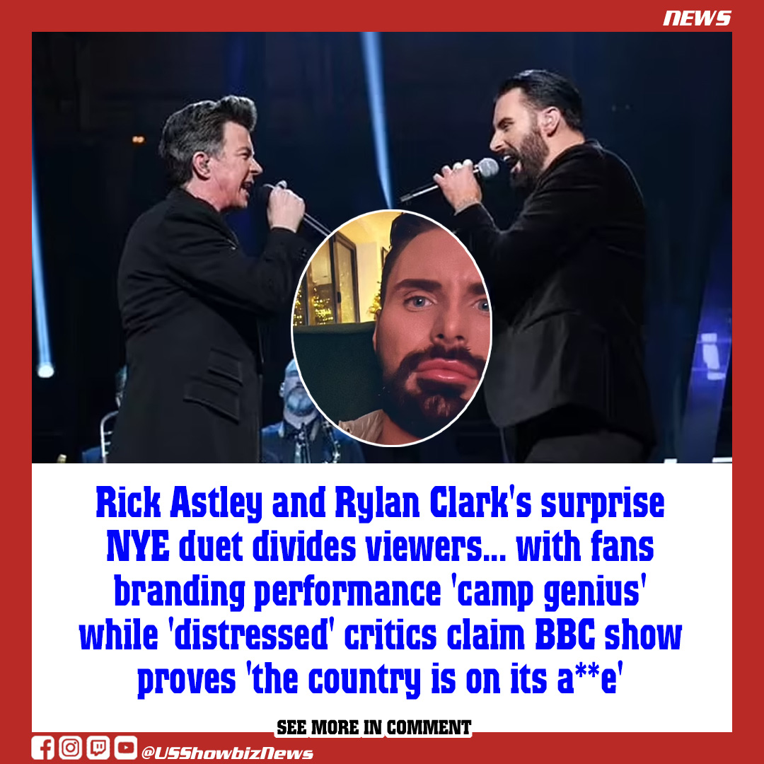 Rick Astley and Rylan Clark's surprise NYE duet divides viewers... with fans branding ...