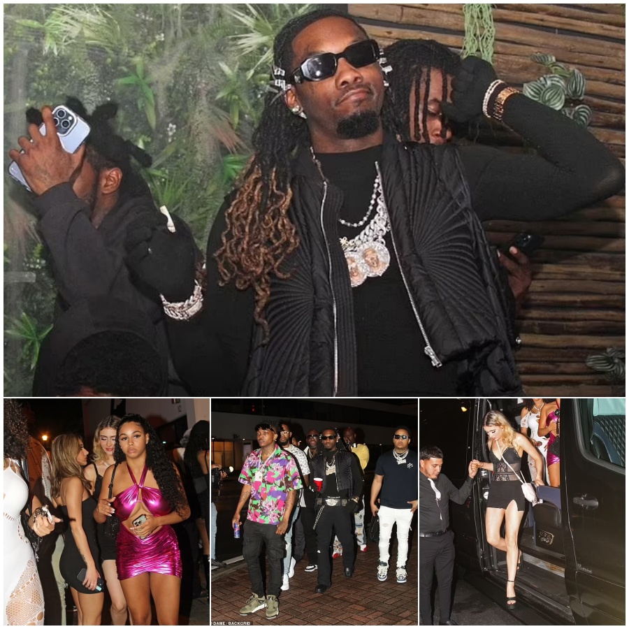 Offset celebrates his 32nd birthday with entourage full of busty ...