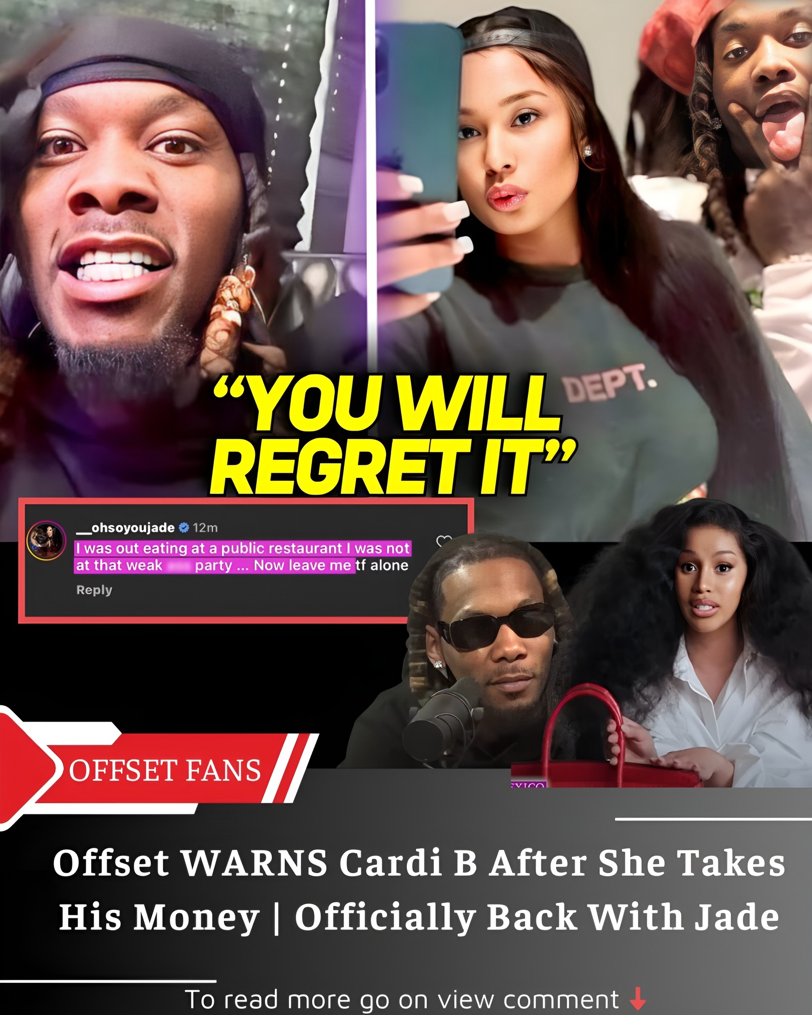 Offset WARNS Cardi B After She Takes His Money | Officially Back With ...