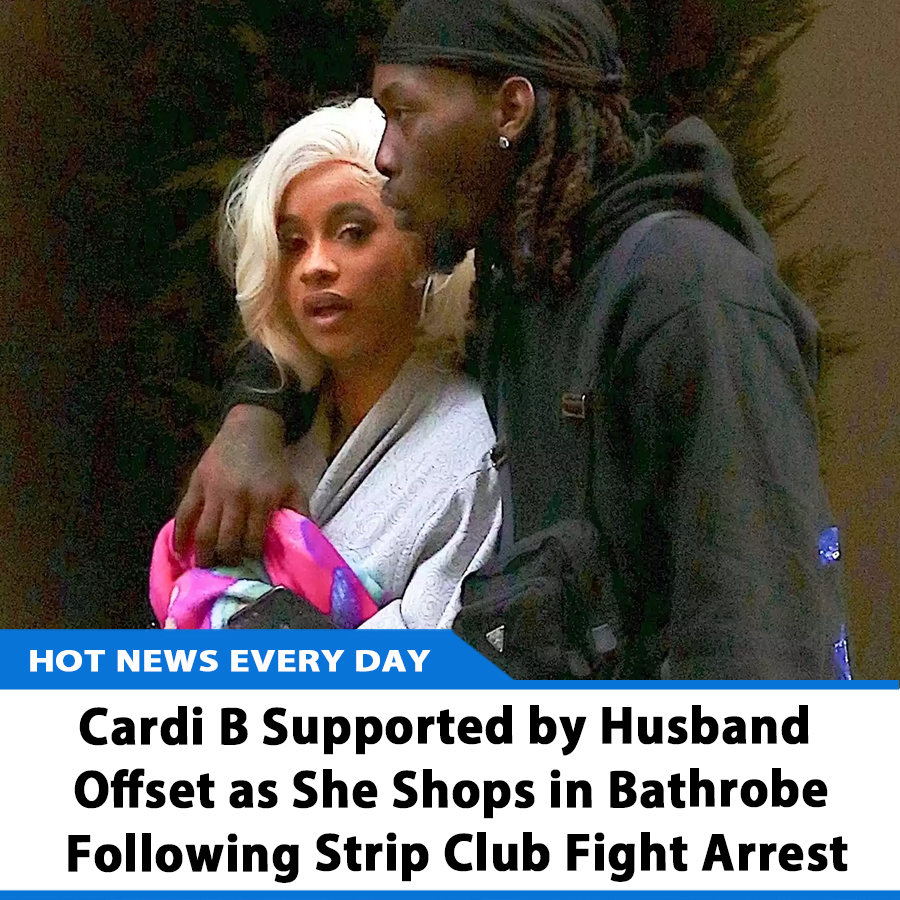 Cardi B Supported by Husband Offset as She Shops in Bathrobe Following ...