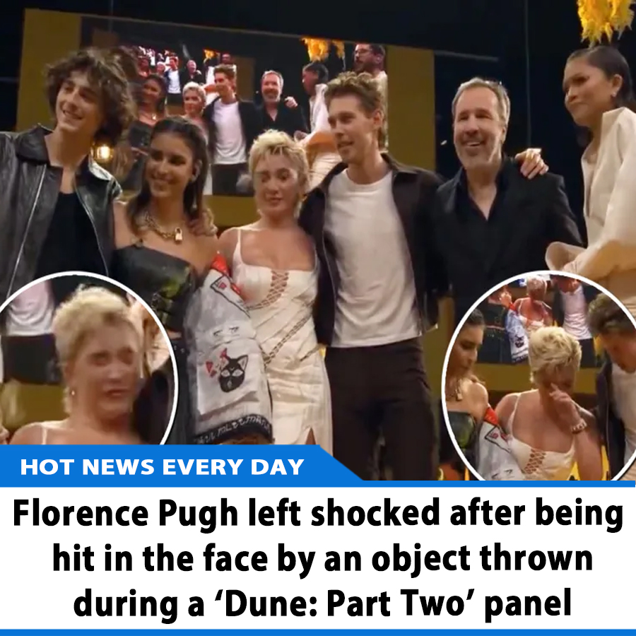 Florence Pugh left shocked after being hit in the face by an object ...