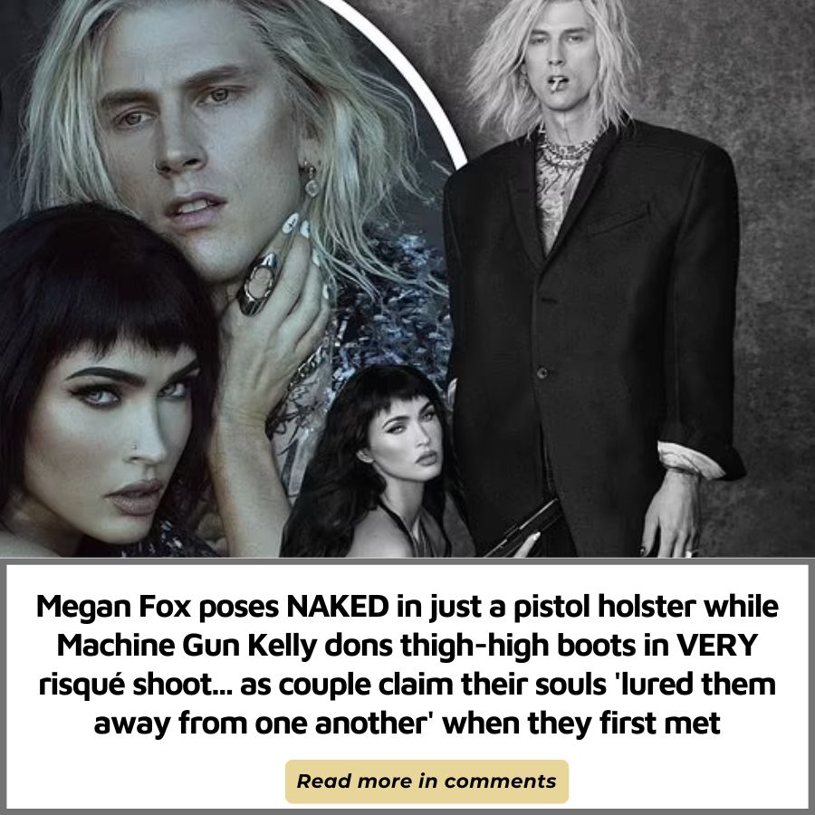 Megan Fox poses NAKED in just a pistol holster while Machine Gun Kelly ...