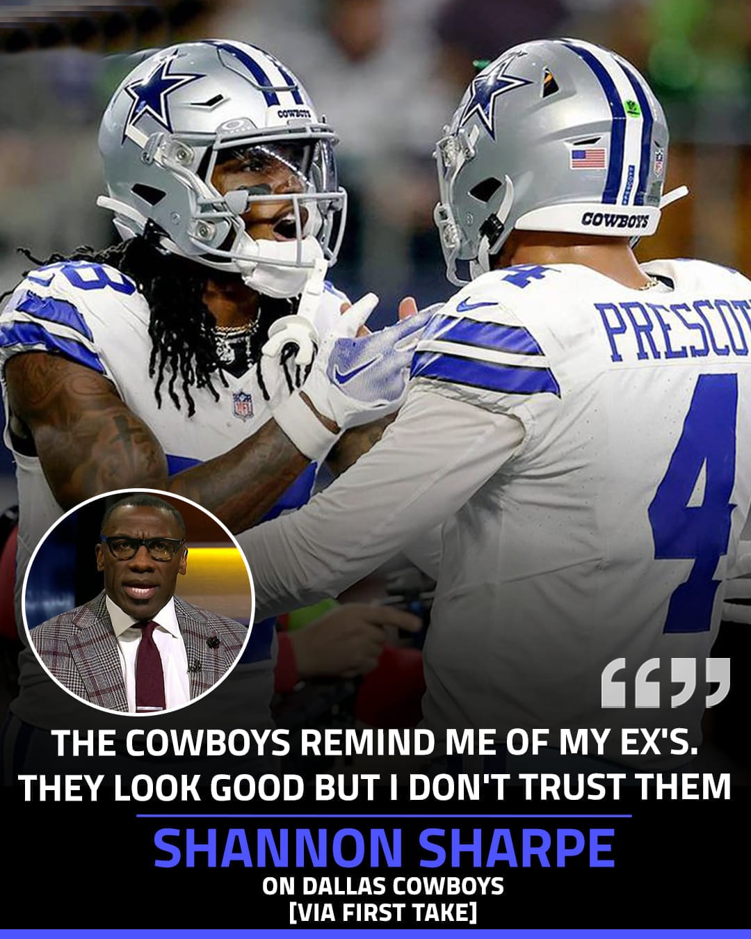 Shannon Sharpe compares the Cowboys to one of his ex-girlfriends: “They ...
