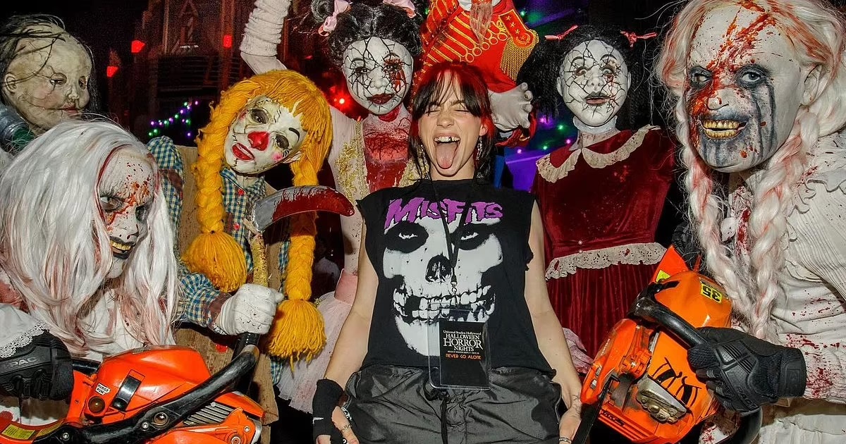 Billie Eilish attends Halloween Horror Nights in Los Angeles... two ...