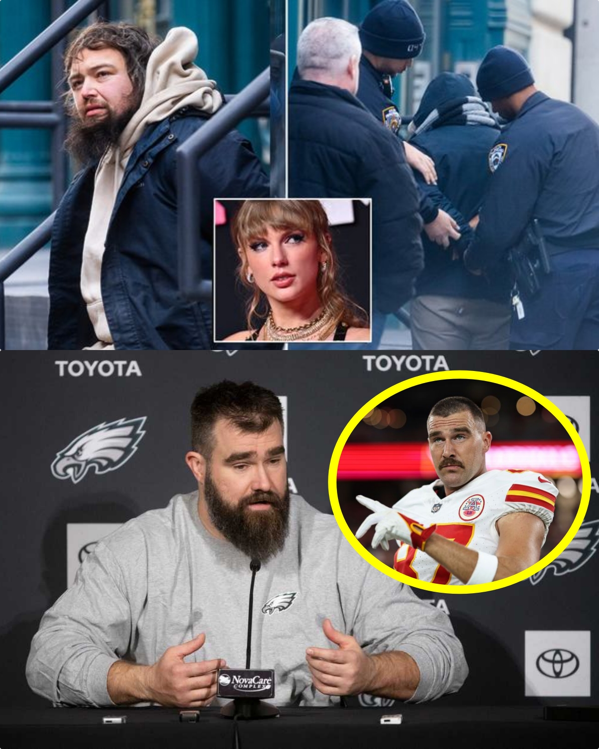Jason Kelce revealed information that his younger brother Travis's girlfriend is being followed ...