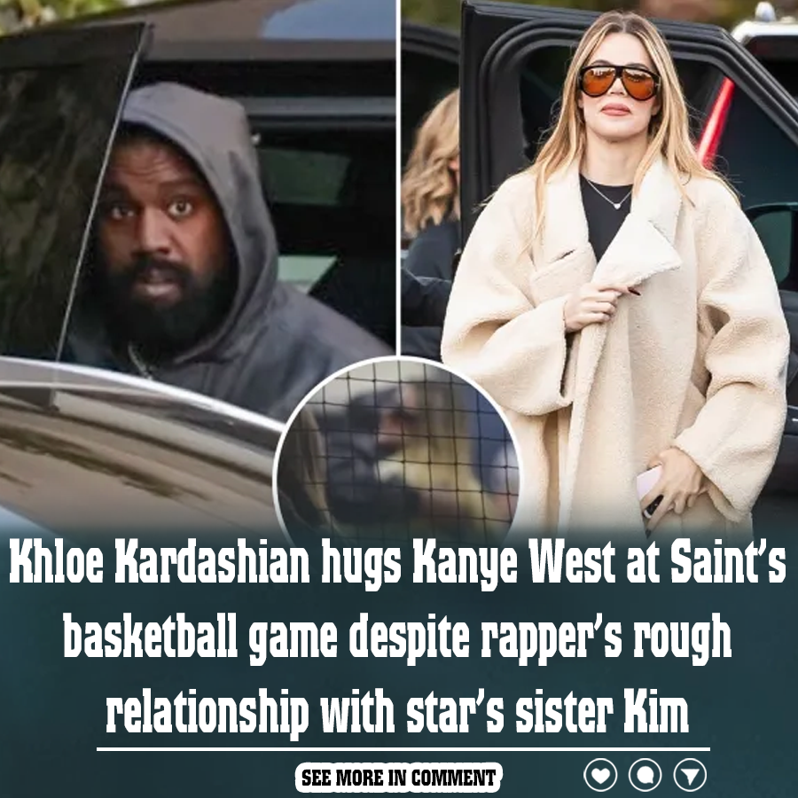 Khloe Kardashian hugs Kanye West at Saint’s basketball game despite ...