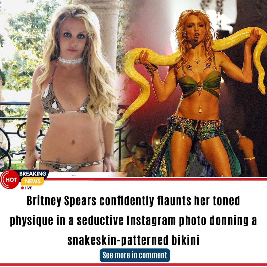 Britney Spears confidently flaunts her toned physique in a seductive Instagram photo donning a ...