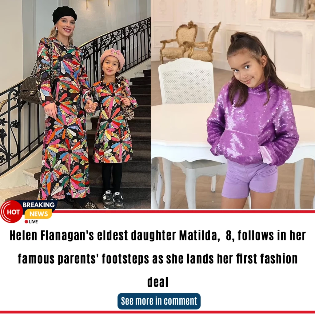 Helen Flanagan's eldest daughter Matilda, 8, follows in her famous parents' footsteps as she ...